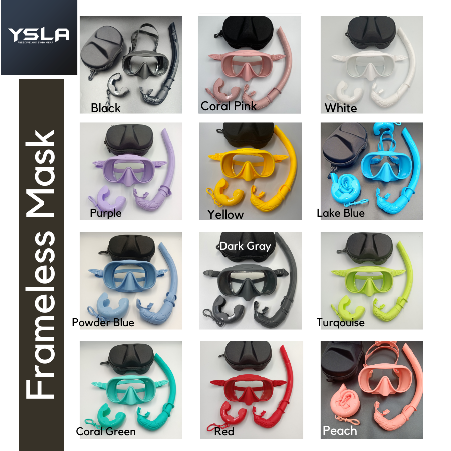 Frameless Liquid Silicone Tempered Glass Freediving Mask Set – Ysla ...