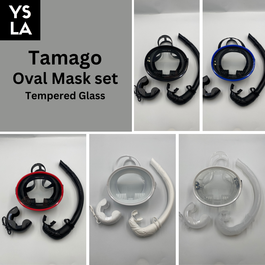 Ysla Tamago Oval Spearfishing Freediving Medium Volume Mask Set – Ysla ...