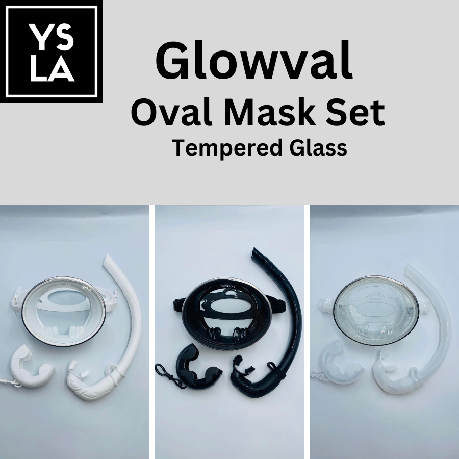 Glowval Diving Oval Mask for Freediving Medium Volume Mask Set with Sn ...