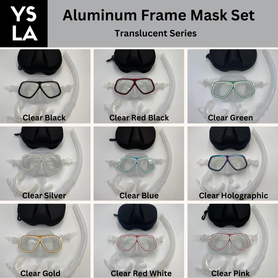 Translucent Aluminum Frame Tempered Glass Low Volume Freediving Mask S ...
