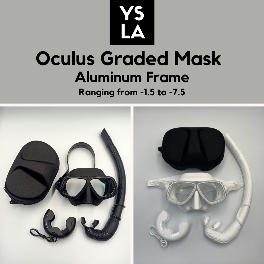 Oculus Fixed Graded Aluminum Graded Freediving Mask Set with evabox an ...