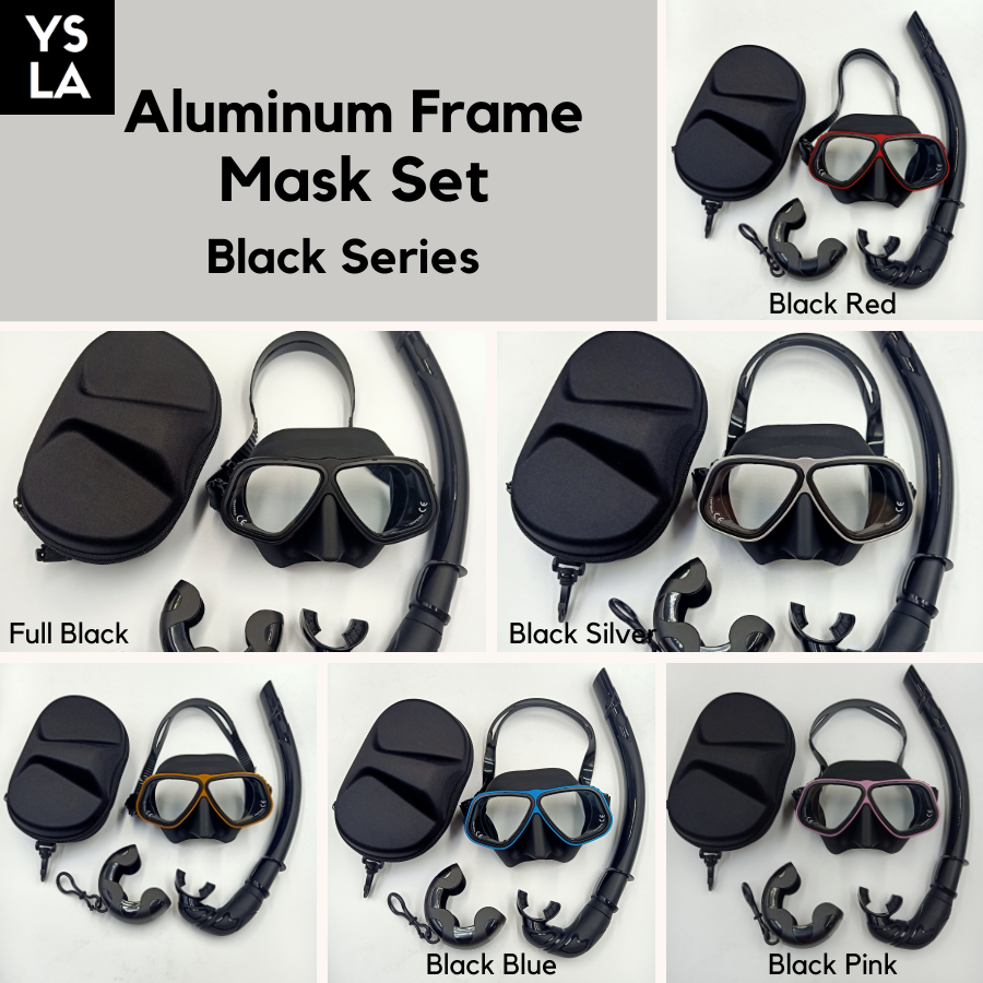 Solid Color Aluminum Frame Tempered Glass Low Volume Freediving Mask S ...