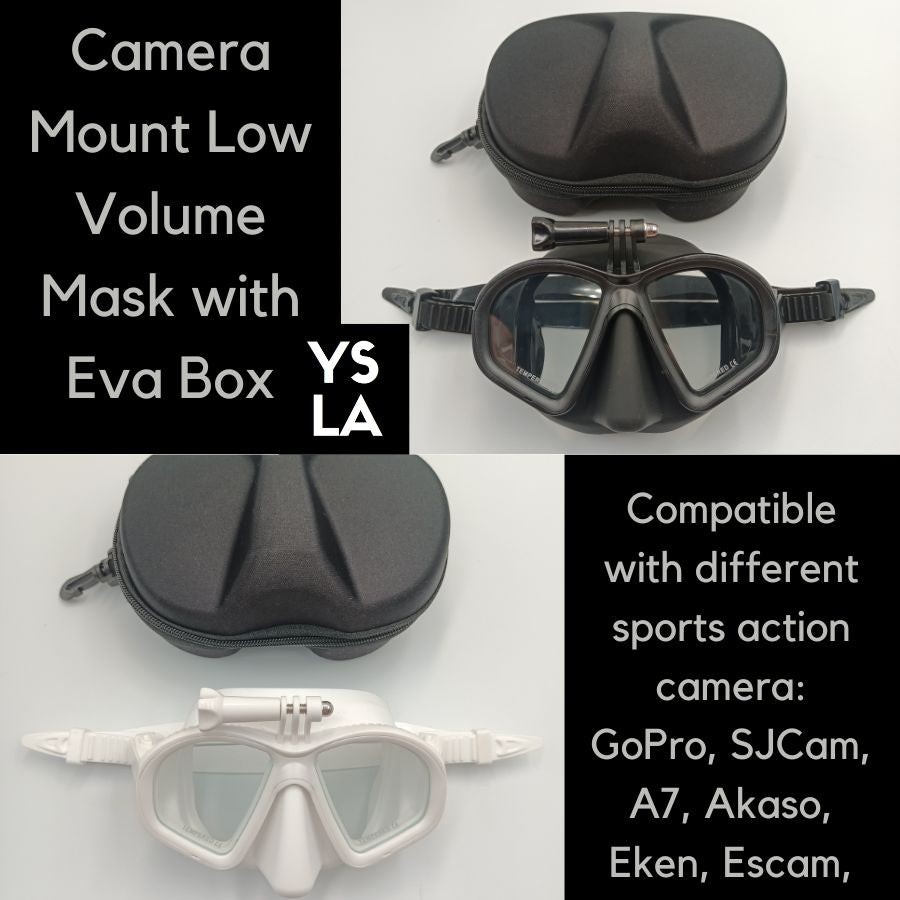 Camera Mount Dive Mask GoPro Low Volume Tempered Glass Freedive Mask w ...