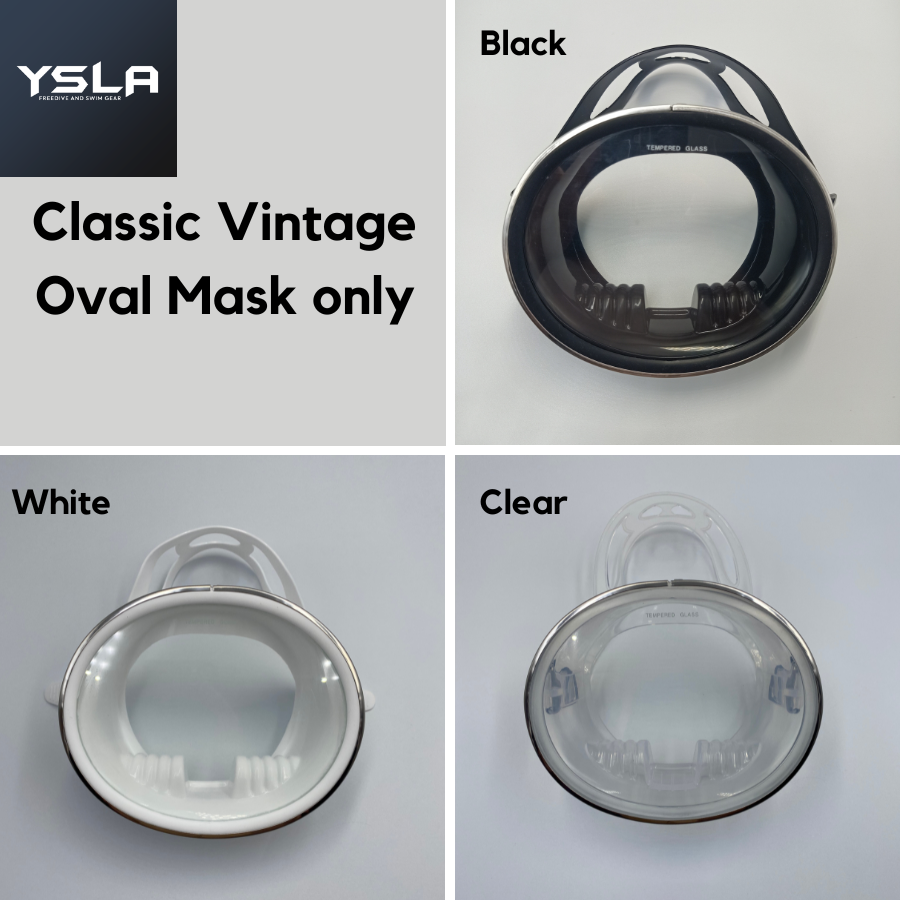 Vintage Oval Mask for Freediving Medium Volume Mask only – Ysla ...