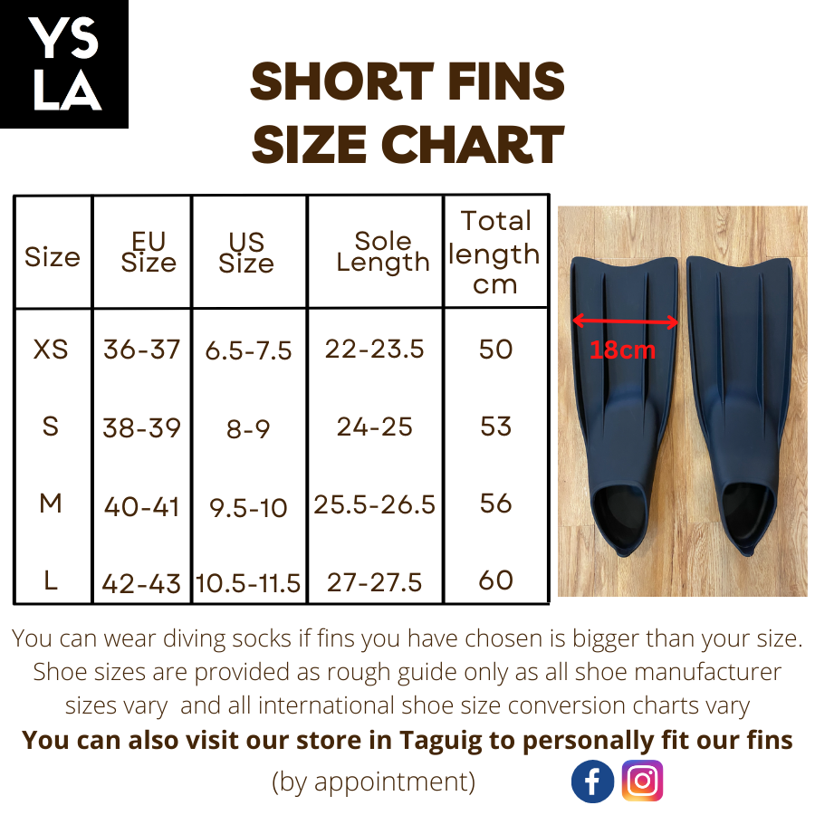 Malik Silicone Short Fins for Freedive Scuba Swimming Training Full Fo ...