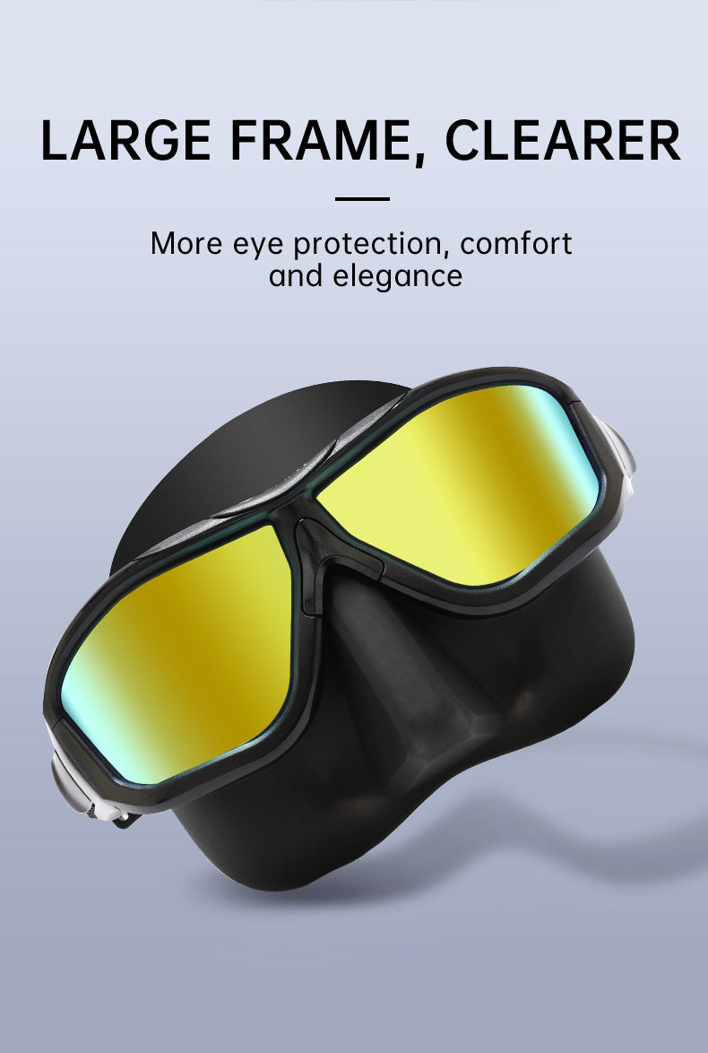 Wave Polycarbonate Lens Anti-Fog Low Volume Silicone Diving Mask Set ...