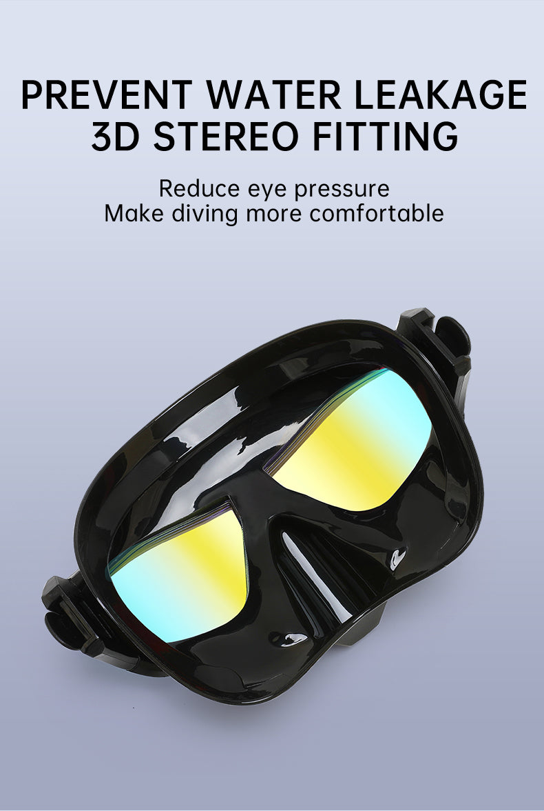 Wave Polycarbonate Lens Anti-Fog Low Volume Silicone Diving Mask Set ...