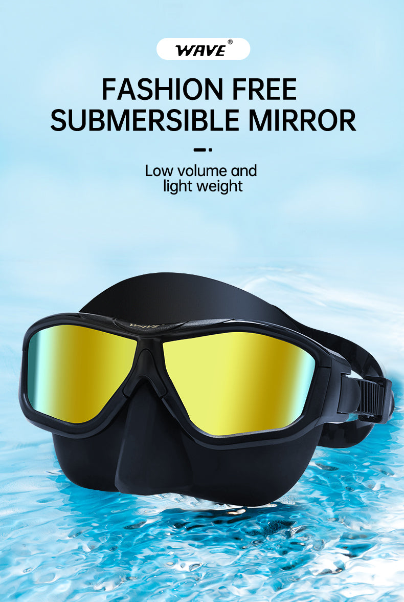 Wave Polycarbonate Lens Anti-Fog Low Volume Silicone Diving Mask Set ...